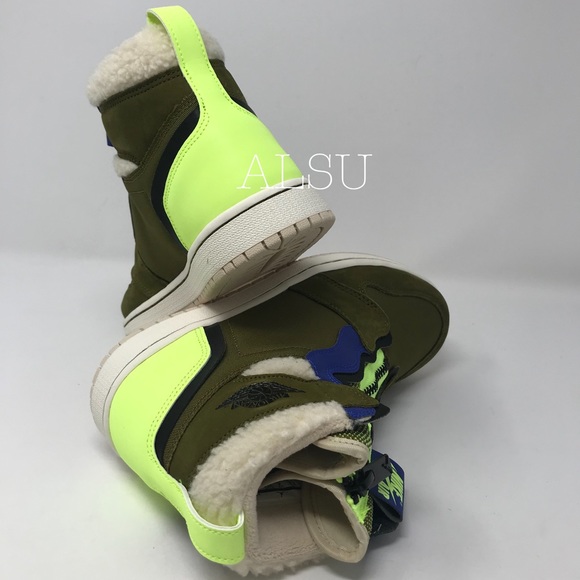 Nike | Shoes | Nike Air Jordan High Zip Up Olive Flack W Authen | Poshmark